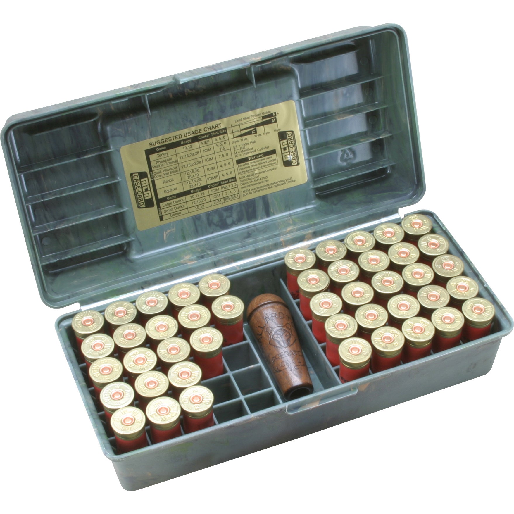Shotshell Case 50 Round 12 Gauge up to 3", Wild Camo